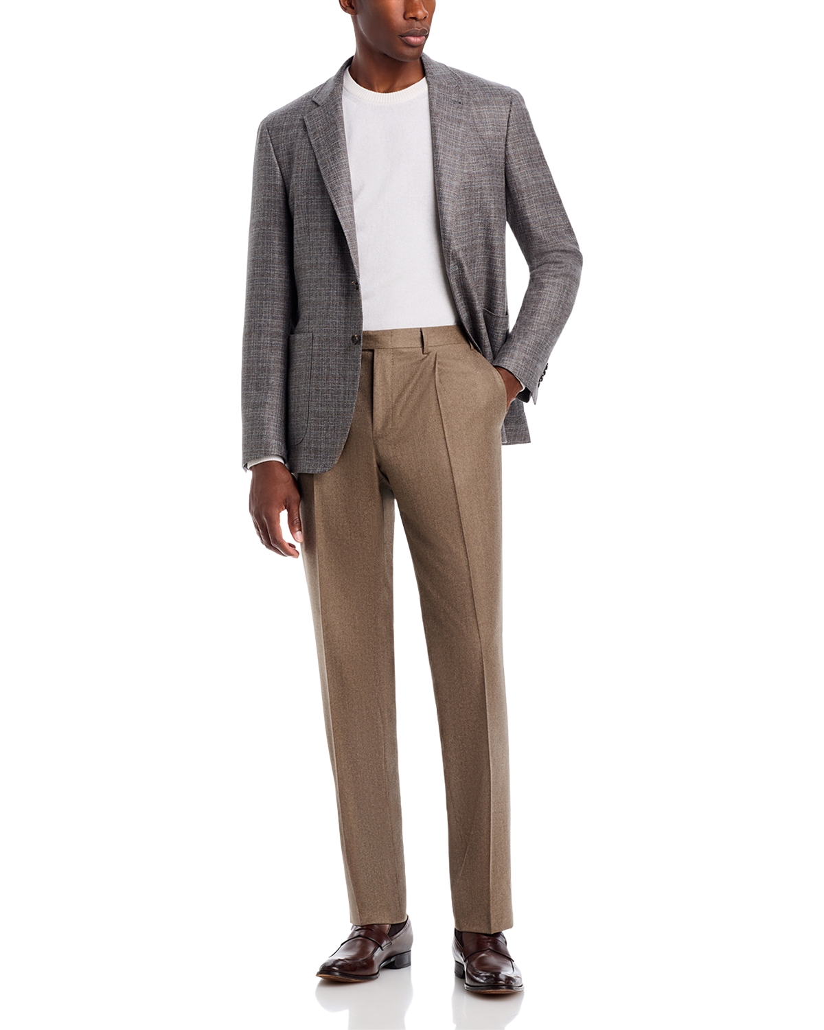 CANALI Canali Pleated Flannel Trousers